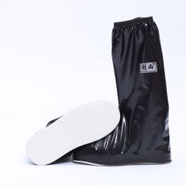 รองเท้ากันฝนแฟชั่น rain cover shoes แบบยาว เป็นซิปถอดใส่ง่าย - สีดำ