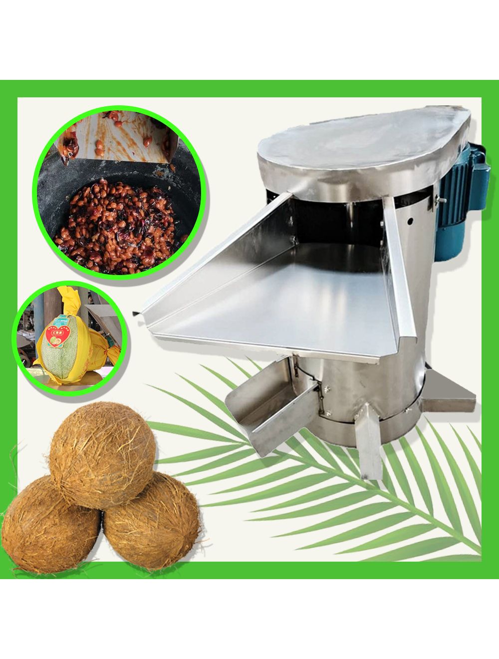 เครื่องคั้น แยกกาก Stainless steel screw crushing juicer 1.5kw 85kg 380V